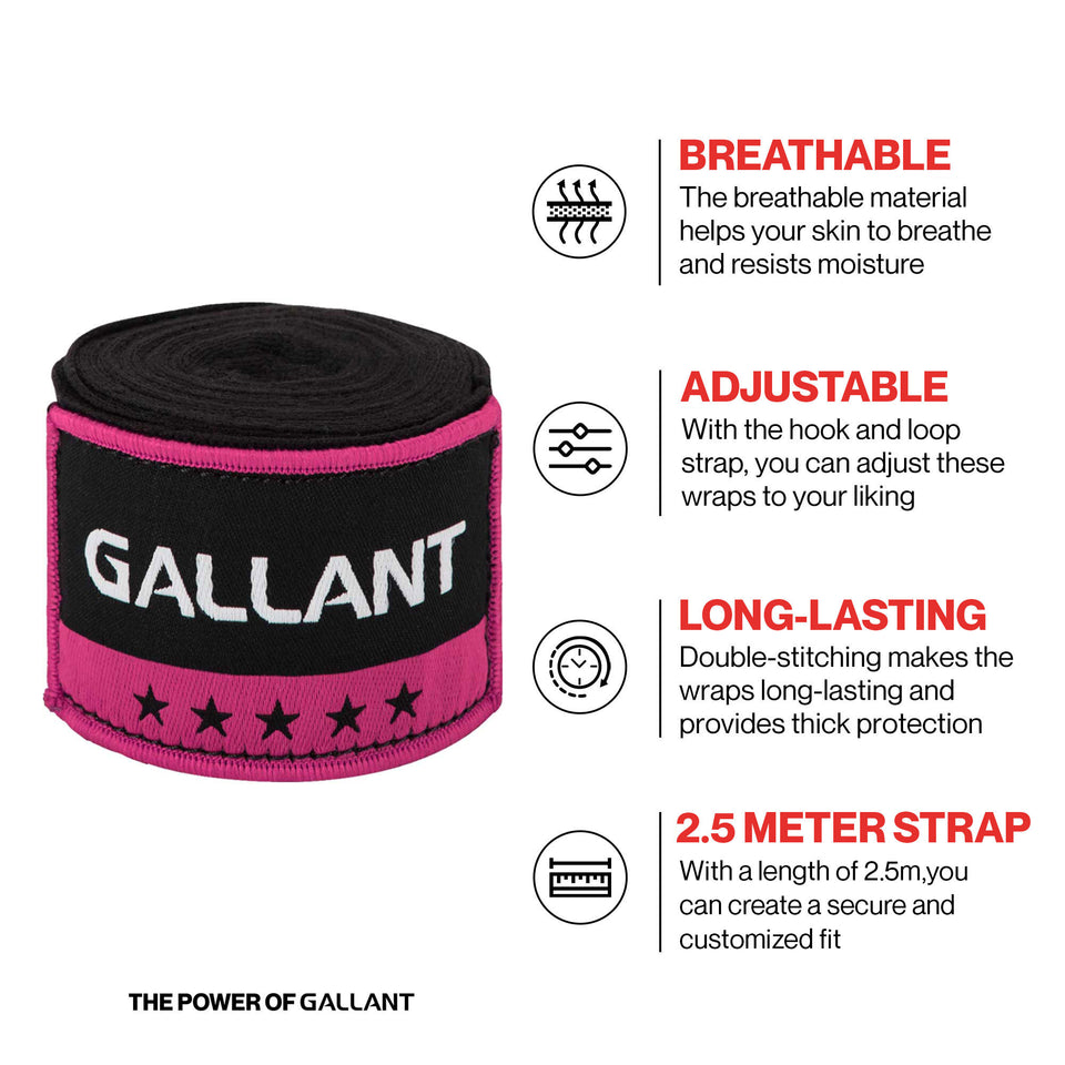 Boxing Hand Wraps & Wrist Wraps for Boxers - Pink – Gallant Sport
